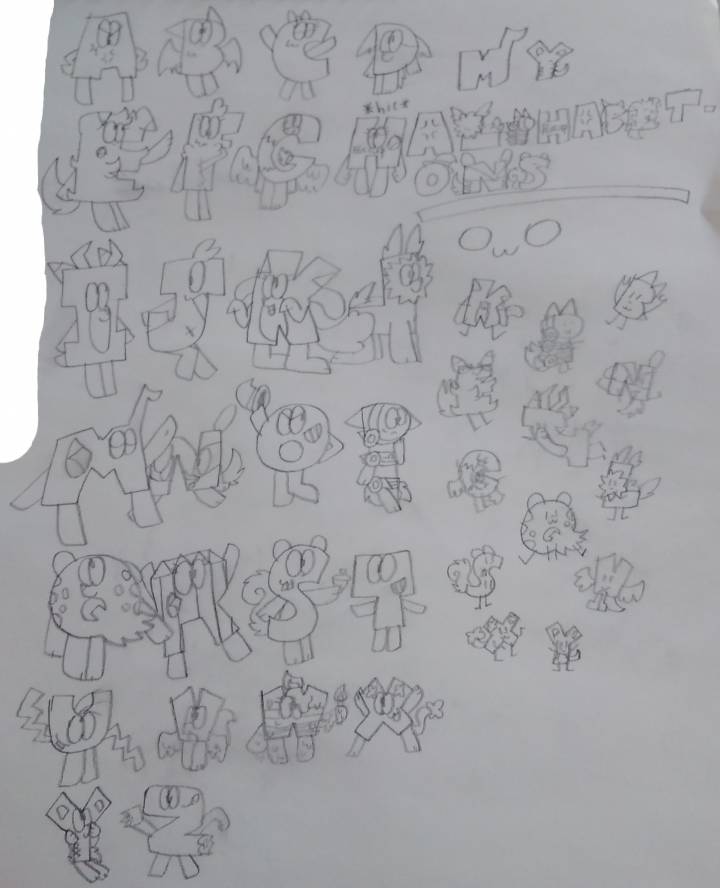 My alphabetons but drawn on paper by deadbyebye on Sketchers United