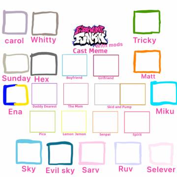 Fnf with mods cast meme - Sketchers United