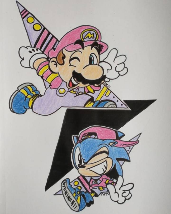 Sonic Vs Mario Drawings