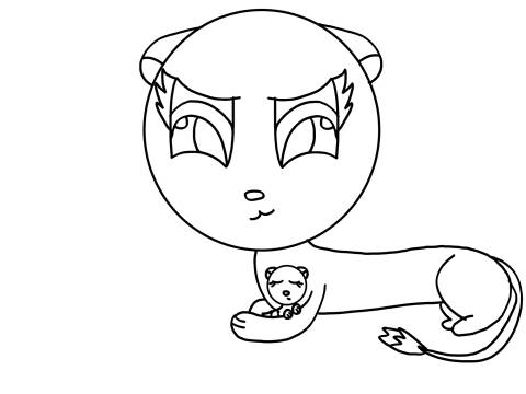 Lioness and her cub art base - Sketchers United