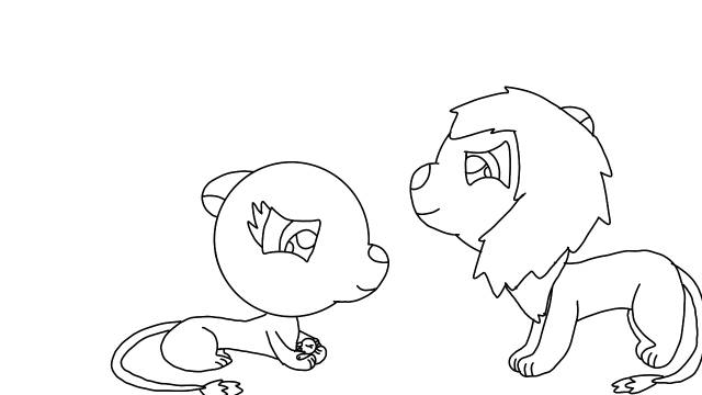 Seeing a new born lion cub art base - Sketchers United