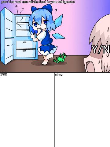 Your cat Cirno eats all the food in your fridge - Sketchers United