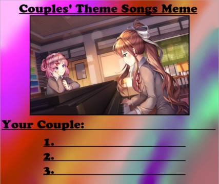 Monisuki (Monika x Natsuki) Theme Songs Blank Meme - Sketchers United