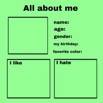 All About Me Blank Meme Template - Sketchers United