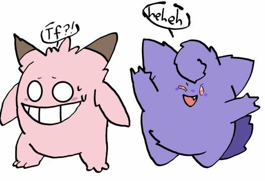 Gengar And Clefable Love