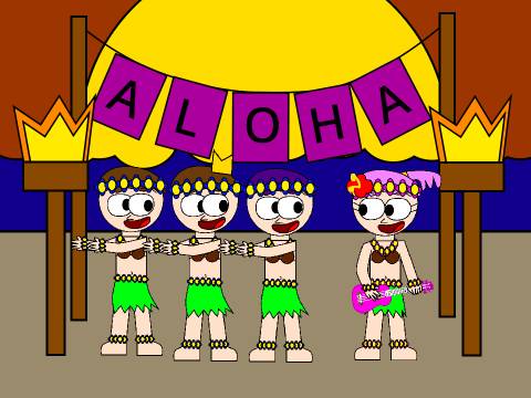Aiden And Friends Hula Dancing At The Tiki Beach on Sketchers United