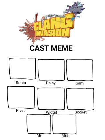 Clang Invasion Cast Meme - Sketchers United