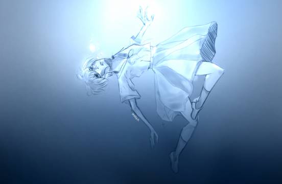 Anime Girl Falling And Reaching Out