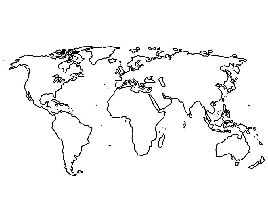 Large Blank World Map