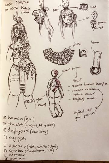 Mayan Princess Drawing